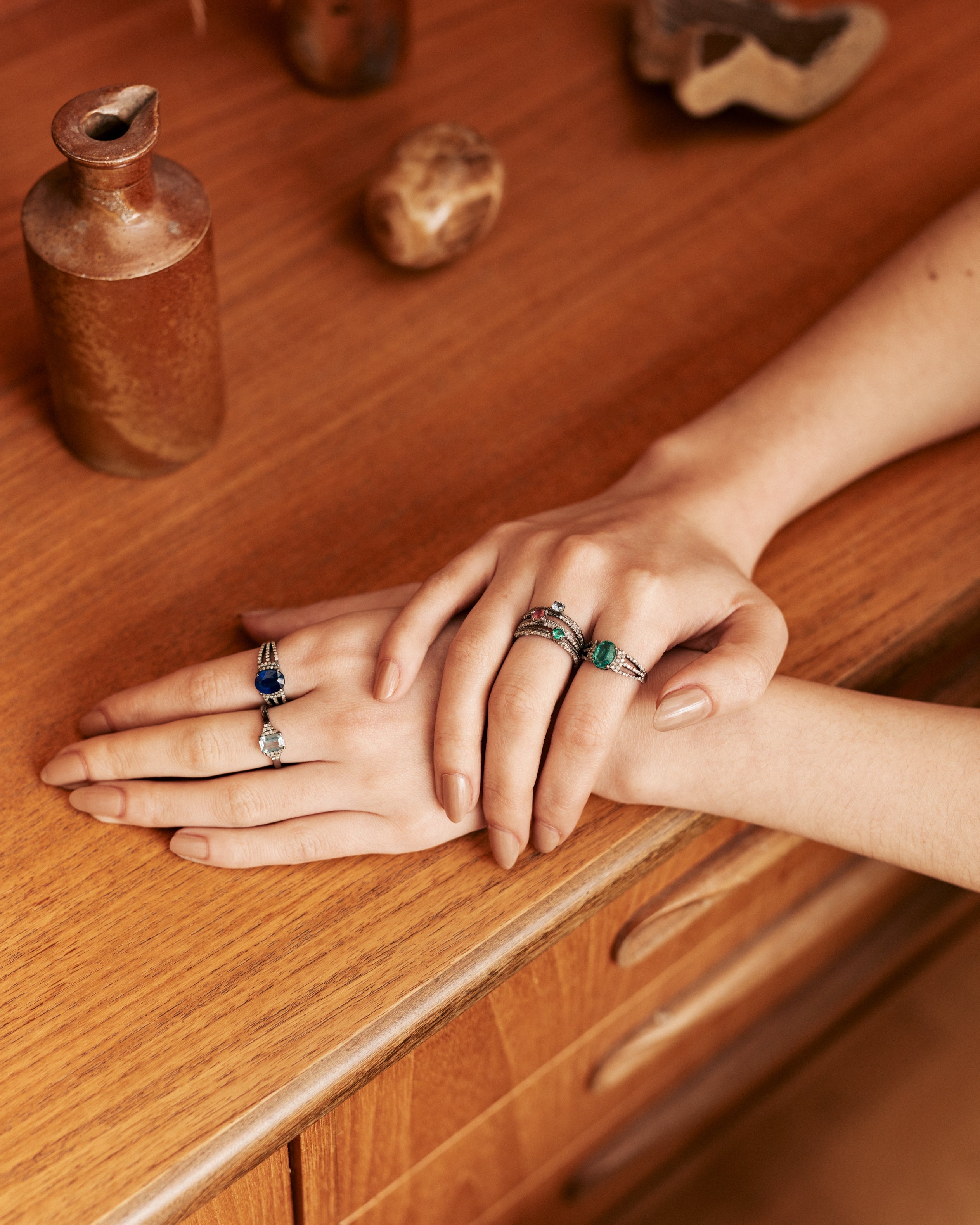 Ava ring with aquamarine and diamonds – Carousel Jewels